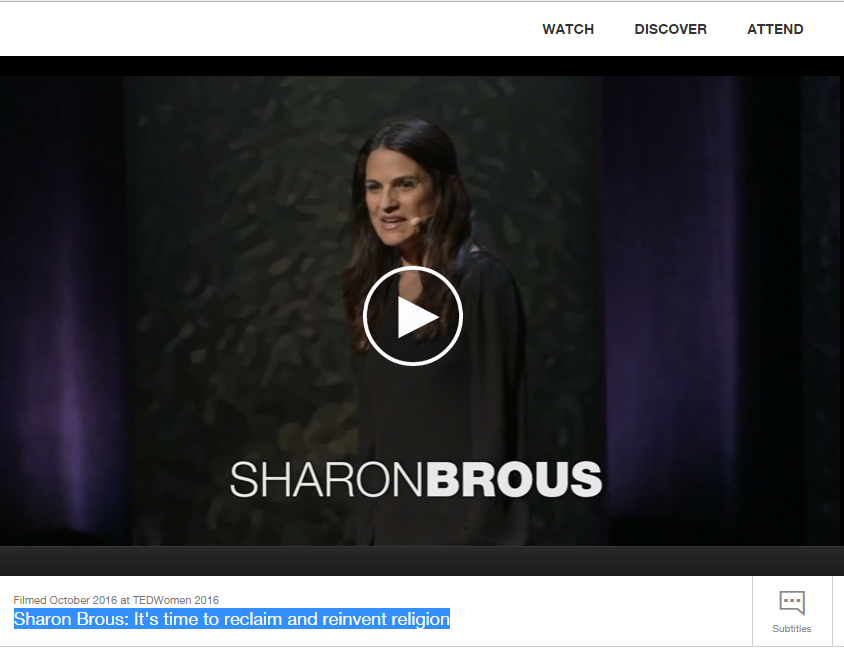 TED Talk from Sharon Brous: It’s time to reclaim and reinvent religion ...